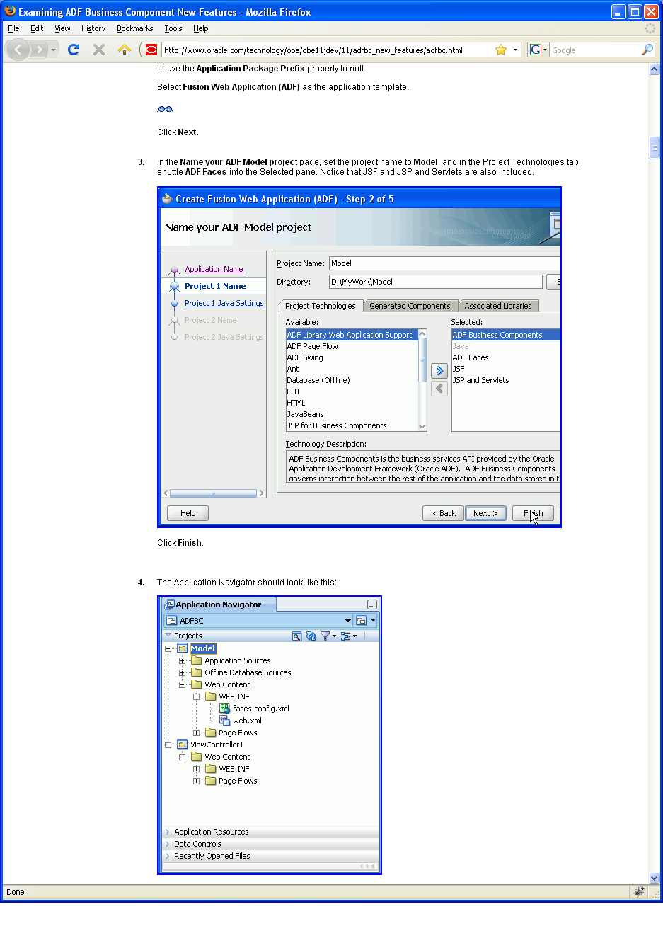 Obe Adf Faces In Model Project Oracle Forums