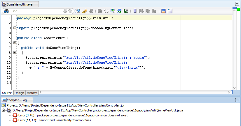 project dependencies : design-time versus compile-time - Oracle Forums